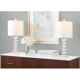 Silver Orchid Diamond Stacked 23.25" Crystal Table Lamp (Set of 2 ...