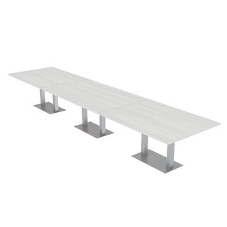 16' Modular Rectangular Conference Table With Metal Bases Power Units ...