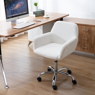 Faux Fur Home Office Chair,Fluffy Fuzzy Comfortable Makeup Vanity Chair ...