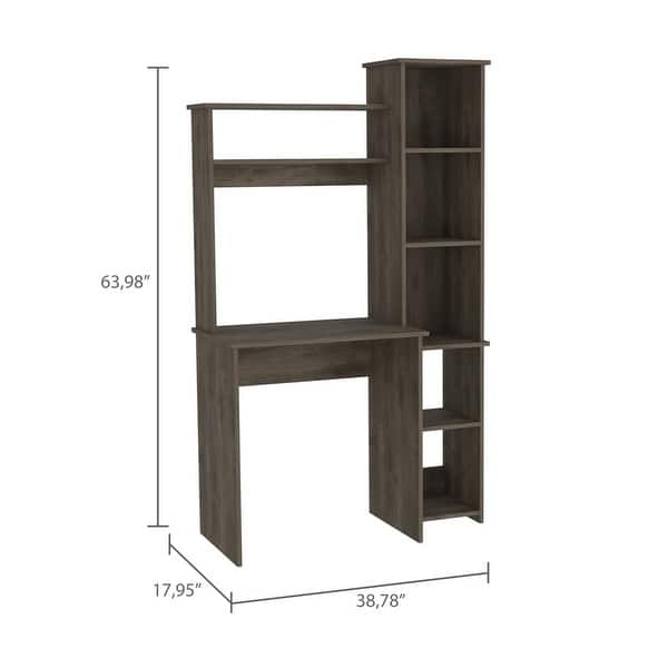 Writintg Desk with 2-Superior Shelves, Home Office Desks with 5-Cubbies ...
