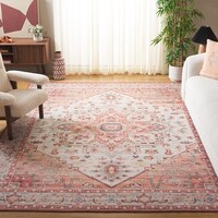 SAFAVIEH Tucson Gessica Machine Washable Slip Resistant Shabby Chic Rug ...
