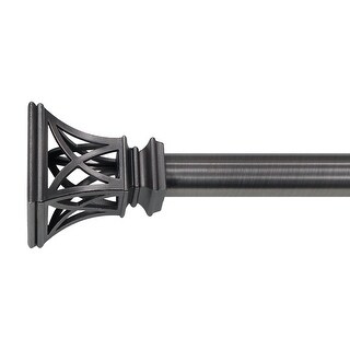 3/4" Drapery Single Curtain Rod Set with Decorative Square Cage finials ...