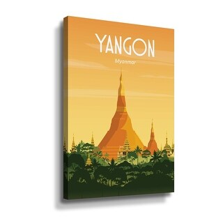 Yangon Myanmar Travel Poster A3 Gallery Wrapped Canvas - Bed Bath ...