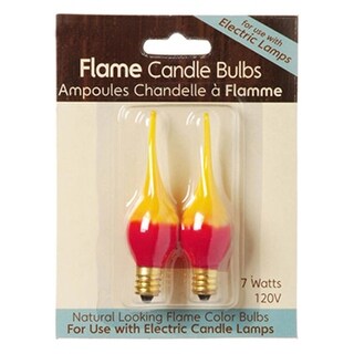 Pack of 2 Red & Yellow Fire Flame Electric Candle Lamp Replacement ...