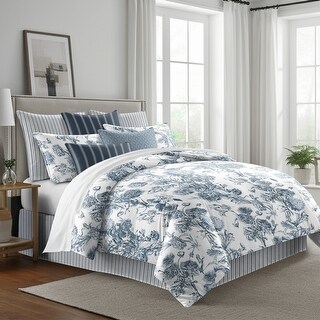 Alexandria White Cotton Comforter Set 8 Piece - Bed Bath & Beyond ...