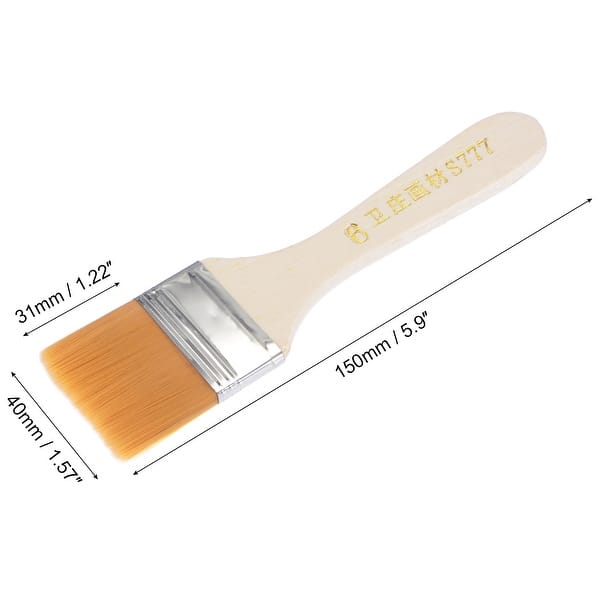 6" Paint Brush 1.6" Width Soft Nylon Bristle with Wood Handle Yellow ...
