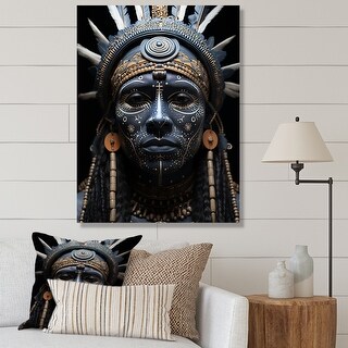 Designart "Native Art Tribal Markings" Native American Art Canvas Print ...