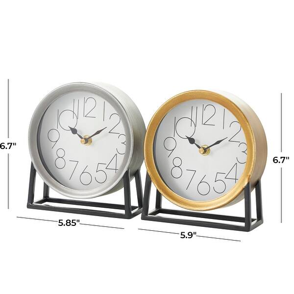 Multi Colored Metal Metallic Decorative Clock with Black Modern Bases ...