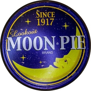 11" Blue and Yellow Round Vintage Moon Pie Wall Sign - Bed Bath ...
