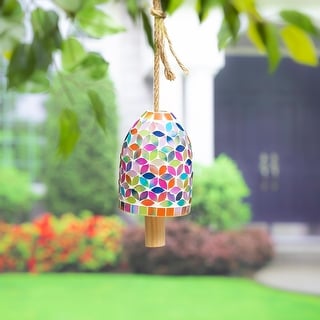 Multi-Color Spring Flowers Mosaic Glass Bell Chime - Bed Bath & Beyond ...
