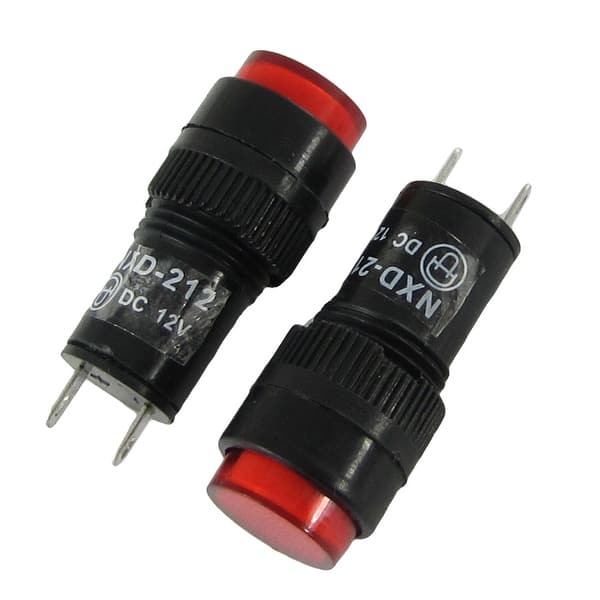 Plastic Neon Indicator Pilot Signal Light Lamp 12V Red 10Pcs 35mm Long ...