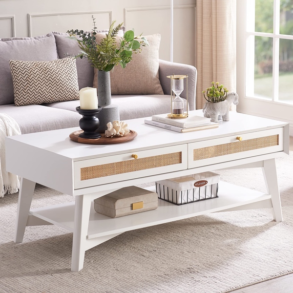 White mid century modern coffee table store