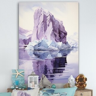 Designart "Purple Iceberg Icebound Mystery II" Iceberg Wall Decor - Bed ...