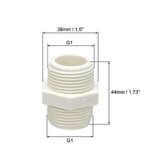 PVC Pipe Fitting Hex Nipple G1 x G1 Male Thread Connector 10pcs - White ...