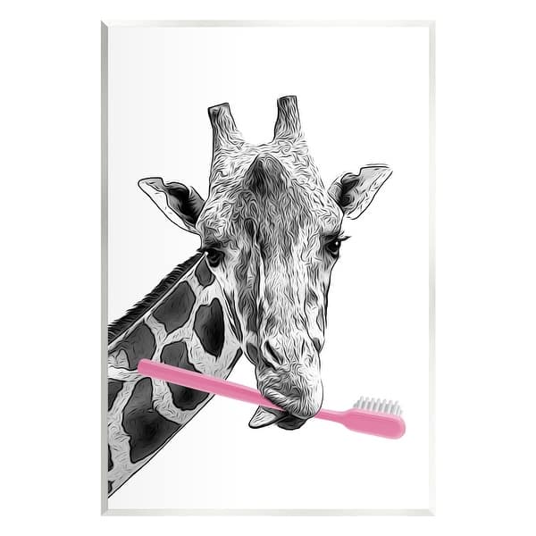 Stupell Funny Animal Bathroom Toothbrush Wall Plaque Art by Annalisa ...