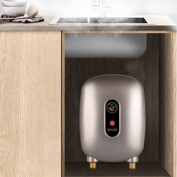 Mini Electric Tankless Instant Hot Water Heater with LCD Display 110V ...