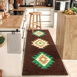 Boho Bathroom Rug Runner 24x60 Long Bath Mat Hallway Kitchen Luxury ...