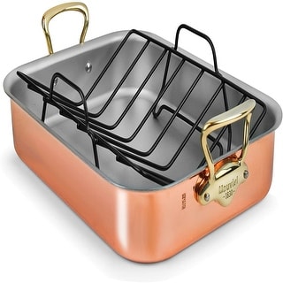 Copper Roasting Pan with Rack (Bronze Handles) - Bed Bath & Beyond ...