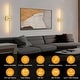 28 in. 1-Light LED Wall Sconces with Remote, Dimmable Wireless Wall ...