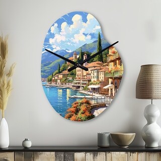 Designart - La Dolce Italian Beachside II - Italy Large Wall Clock in ...