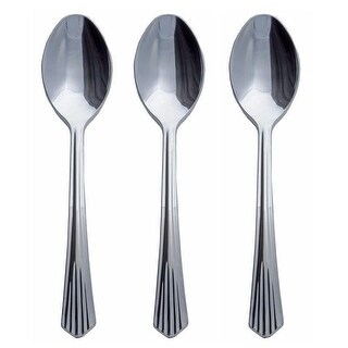 7-Inch Silver Disposable Plastic Spoons - Bed Bath & Beyond - 41472185