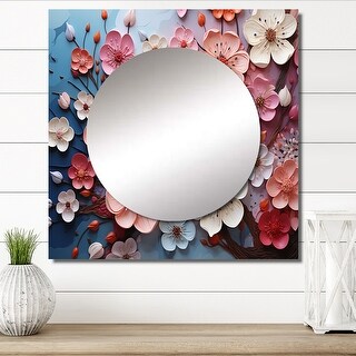 Designart "Apple Blossom Harmony I" Apple Blossom Wall Mirror - Floral ...