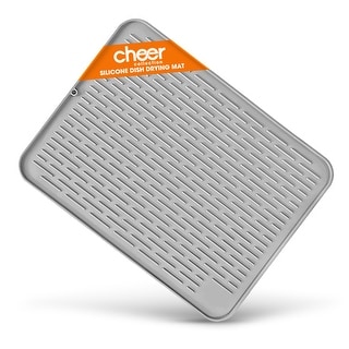 Cheer Collection Silicone Large Dish Drying Mat for Kitchen Counter ...