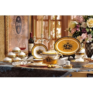 Luxury Design fine bone china dinnerware set 58 piece service for 6 ...