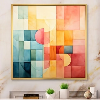 Designart "Cubism Experiment With Minimalist II" Landscapes Framed ...