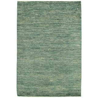 ECARPETGALLERY Hand-knotted Pak Finest Gabbeh Teal Wool Rug - 4'1 x 6'0 ...