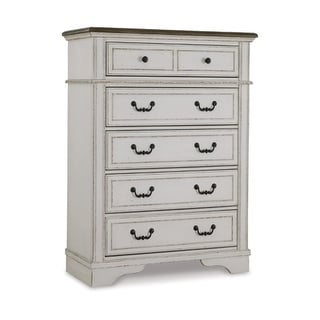 Noe 54 Inch Tall Dresser Chest, 6 Drawers, Dovetail Construction, White ...
