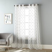 Nanshing Beaut Clip Dot Semi-Sheer Curtain Panel Pair - 37 x 84" - Bed ...