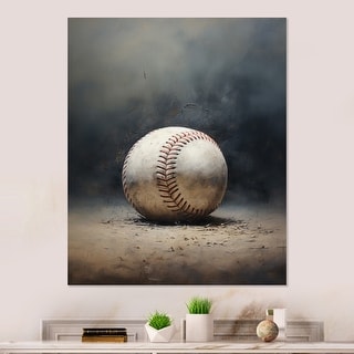 Designart "Baseball Subtle Strikeout" Baseball Metal Large Print - Bed ...
