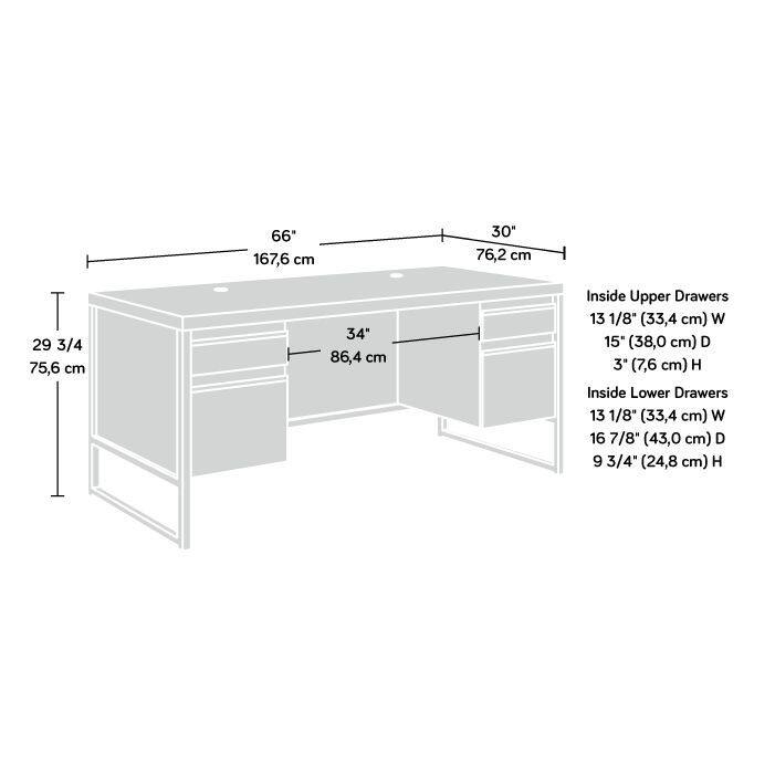 Manhattan Gate 66" Executive Desk Mo - Overstock - 40327755