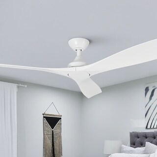 52-inch White ABS 3-blade Modern Propeller Ceiling Fan without Light ...