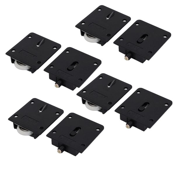 Closet Wardrobe Door Rectangle Plate Component Sliding Roller 4 Set ...