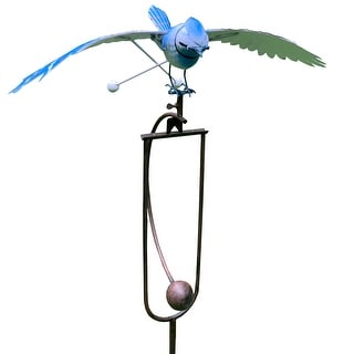 48" White and Blue Realistic Jay Rocker Outdoor Garden Stake - Bed Bath ...