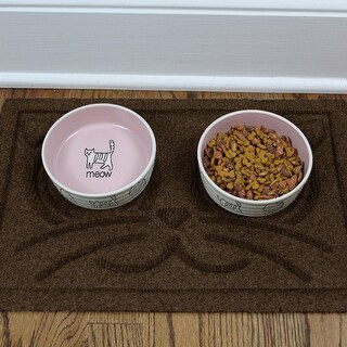 WaterHog Kitty Face 12"x18" Cat Bowl Feeder Mat - Bed Bath & Beyond ...