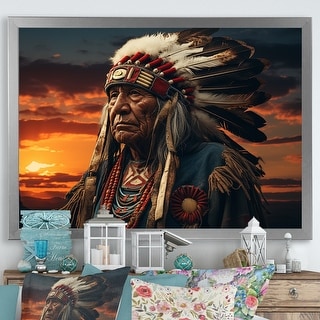 Designart "Native Art Ancestral Landscapes III" Native American Art ...