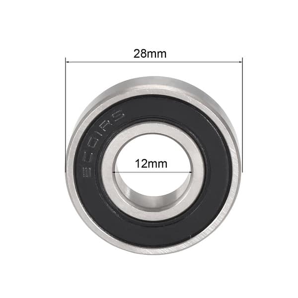 6001-2RS Deep Groove Ball Bearing 12x28x8mm Double Sealed Chrome ...