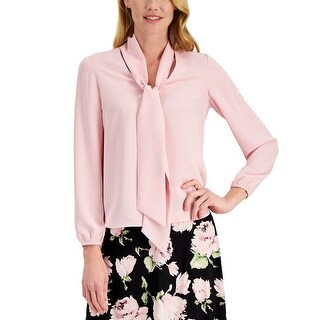 Kasper Women's Tie Neck Top Pink Size Petite Large - Petite L - Bed ...