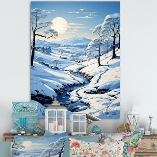 Designart "Snow Winters Solitude VIII" Snow Wall Decor - Bed Bath ...