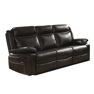 PU Upholstered Reclining Sofa in Espresso - Bed Bath & Beyond - 36907561
