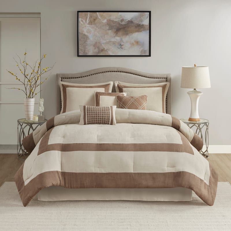 Madison Park William 7 Piece Microsuede Comforter Set - Overstock ...