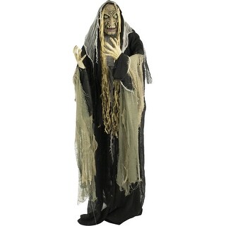 Life-Size Animatronic Witch, Indoor/Outdoor Halloween Decoration, Light ...