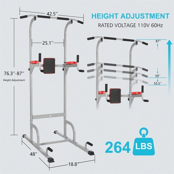 Adjustable Dip Stand Power Tower, Home Fitness, 6in1 Multifunctional ...