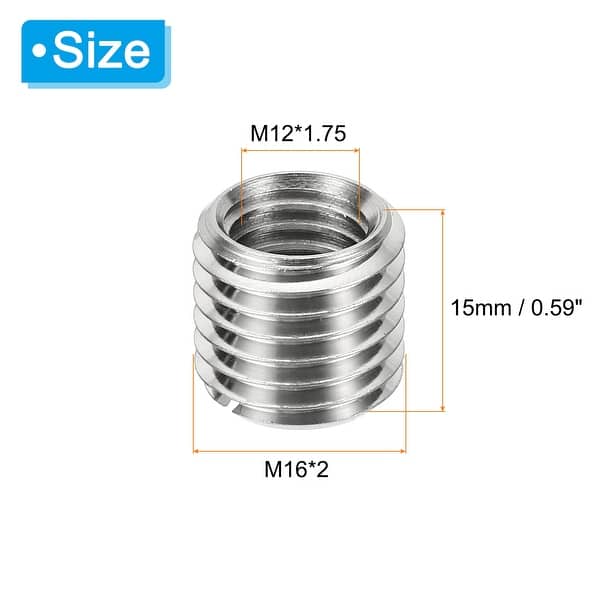6pcs Thread Repair Insert Nut Adapters Reducer Stainless Steel 15mm ...