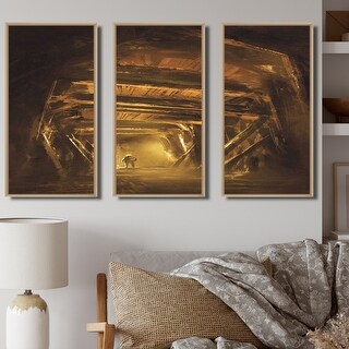 Designart "Inside of the mine shaft" Landscape Framed Art Prints Set of ...