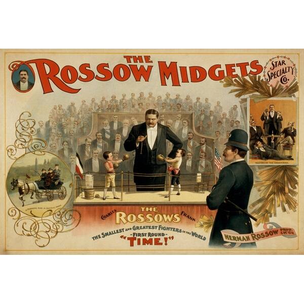 The Rossow Midgets Boxing Match Theatre Poster (Cotton/Polyester Chef's ...