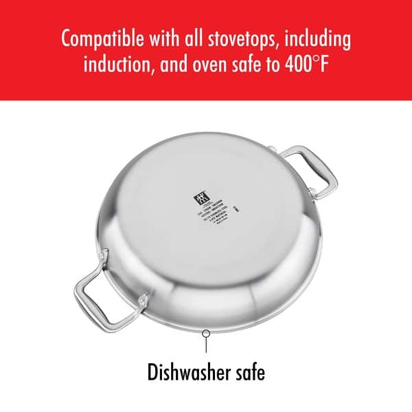 ZWILLING Spirit 3-ply 4-qt Stainless Steel Ceramic Nonstick Braiser ...